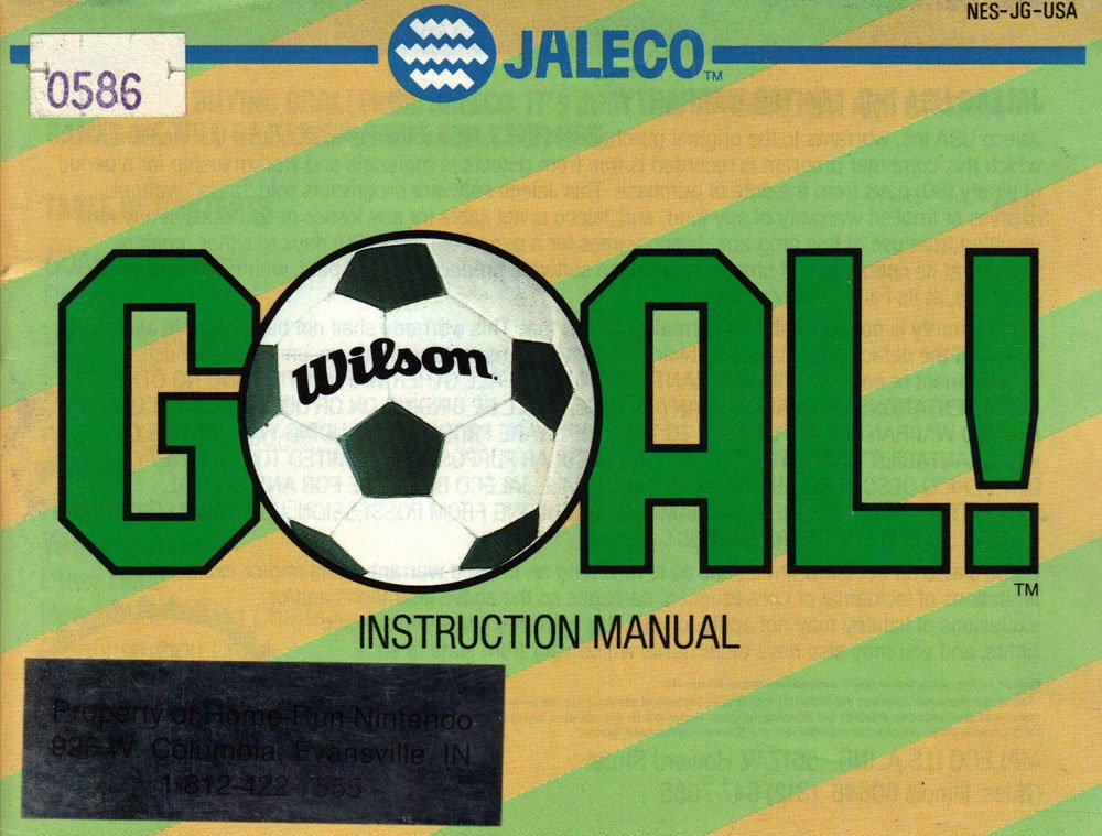 Amazon.com: Goal! Instruction Booklet / Manual (NES Manual Only ...