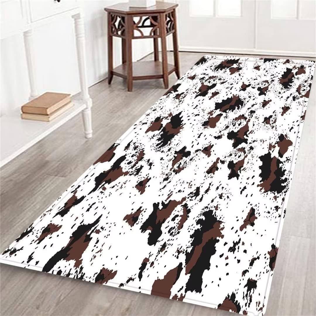 Amazon.com: Cow Print Long Runner Rug for Hallway,Brown Cow Cowhide ...