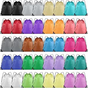 Amazon.com | Grneric 40 Pieces Drawstring Backpack Bulk Cinch Sackpack Ployster Drawstring Bags ...