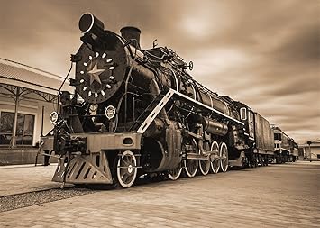 Amazon.com : BELECO 7x5ft Fabric Vintage Steam Locomotive Photography ...
