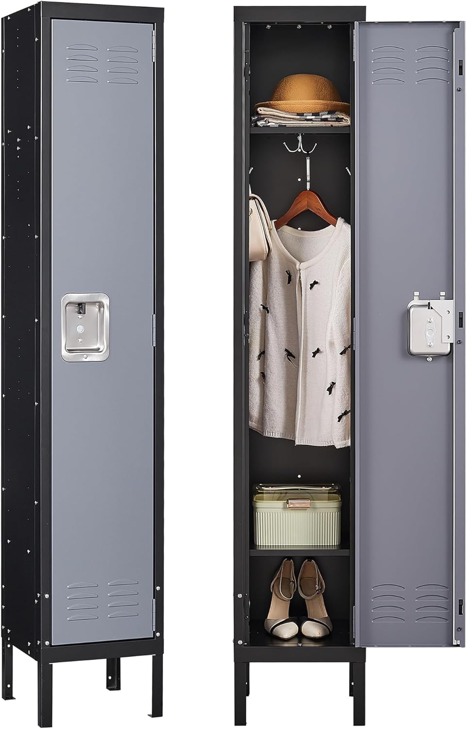 Amazon.com: Letaya Metal Locker for Employees,Lockable Clothes Storage Steel Organizer Cabinet ...