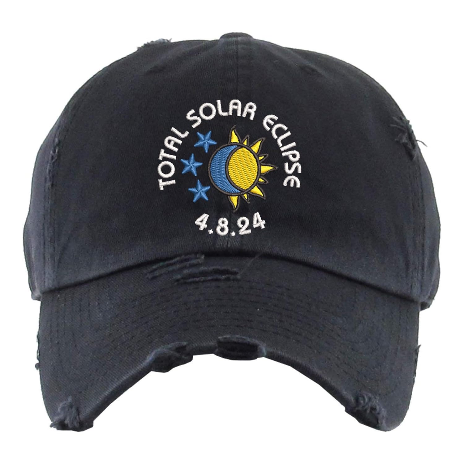 Amazon.com: Total Solar Eclipse Hat | Distressed Baseball Cap or ...
