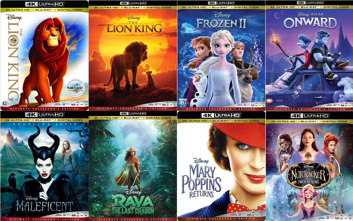Amazon.com: Disney 8-Movie 4K Ultra HD + Blu-ray Collection: The Lion ...