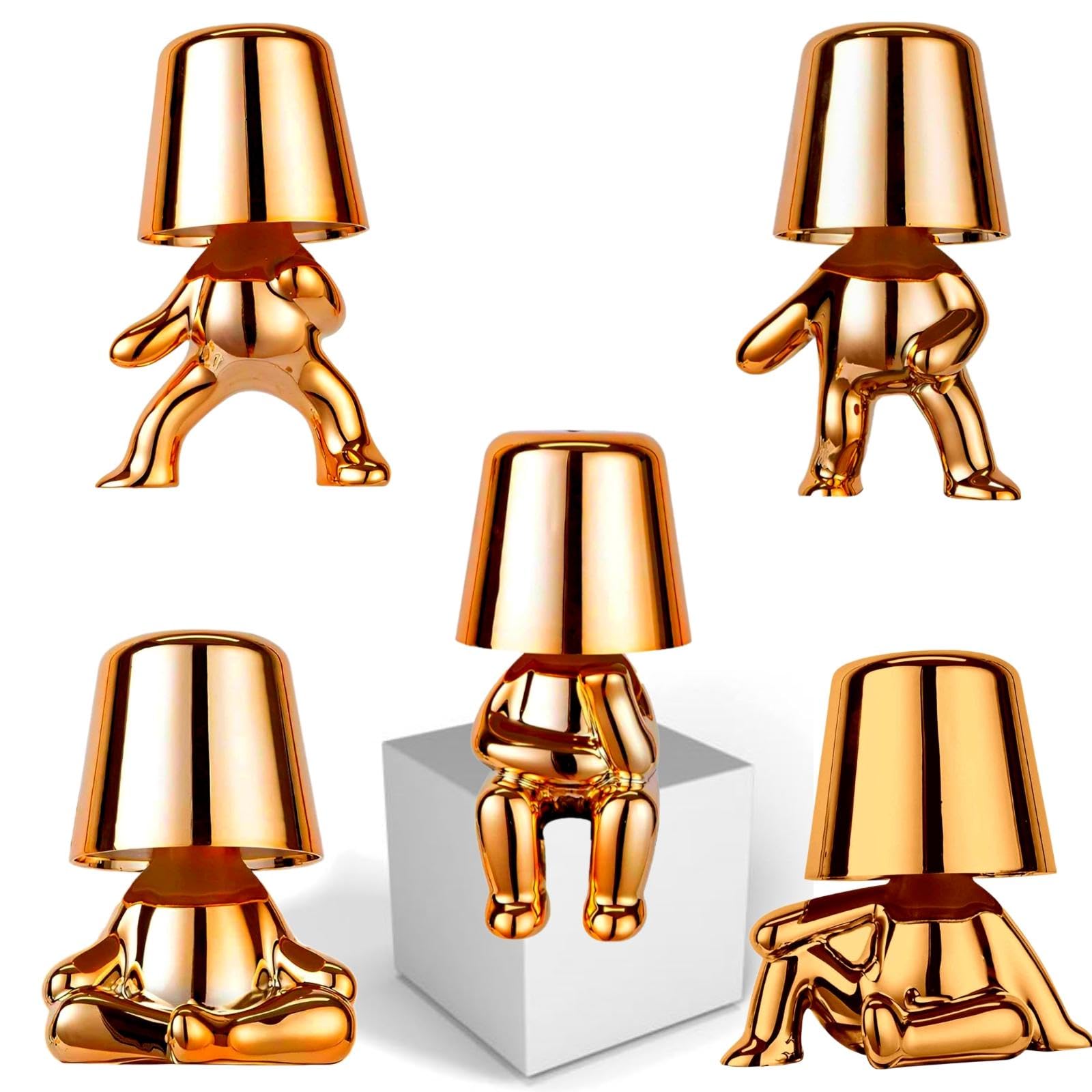 Brabola Thinker Lamp Collection, Cute Statue Lamp Silver Mr Touch LED ...