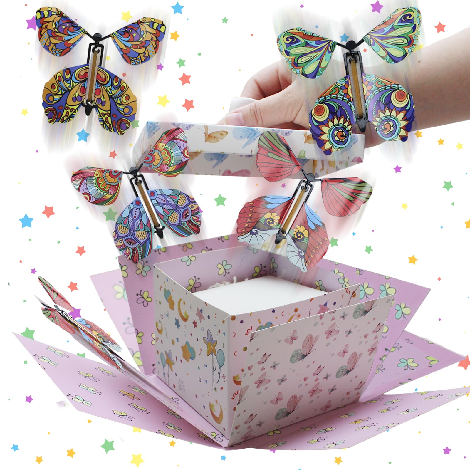 Amazon.com: WUEURU Butterfly Explosion Gift Box, Flying Butterfly ...