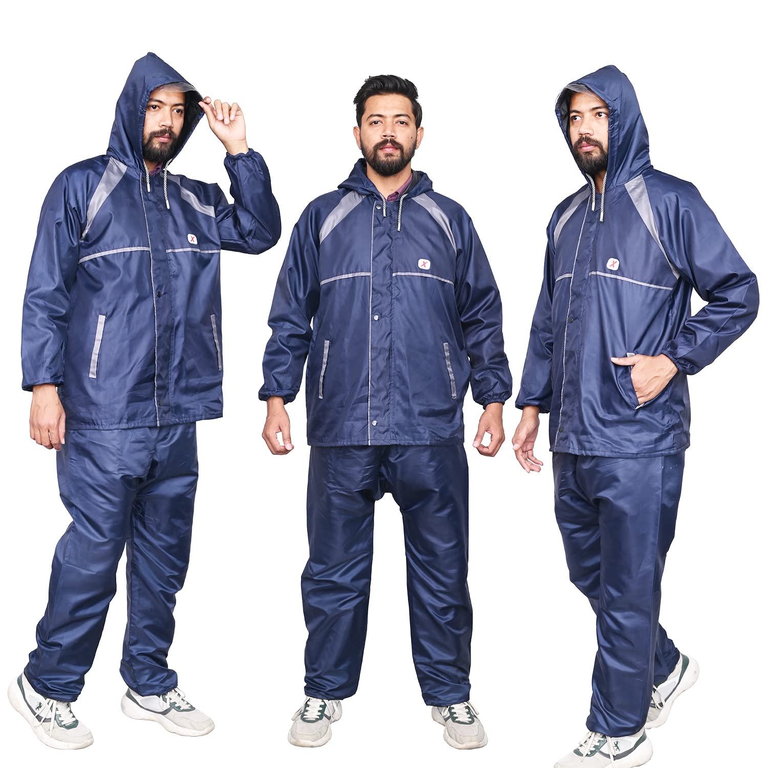 AllExtreme Two-Piece Raincoat with Adjustable Drawstring Hood Two ...