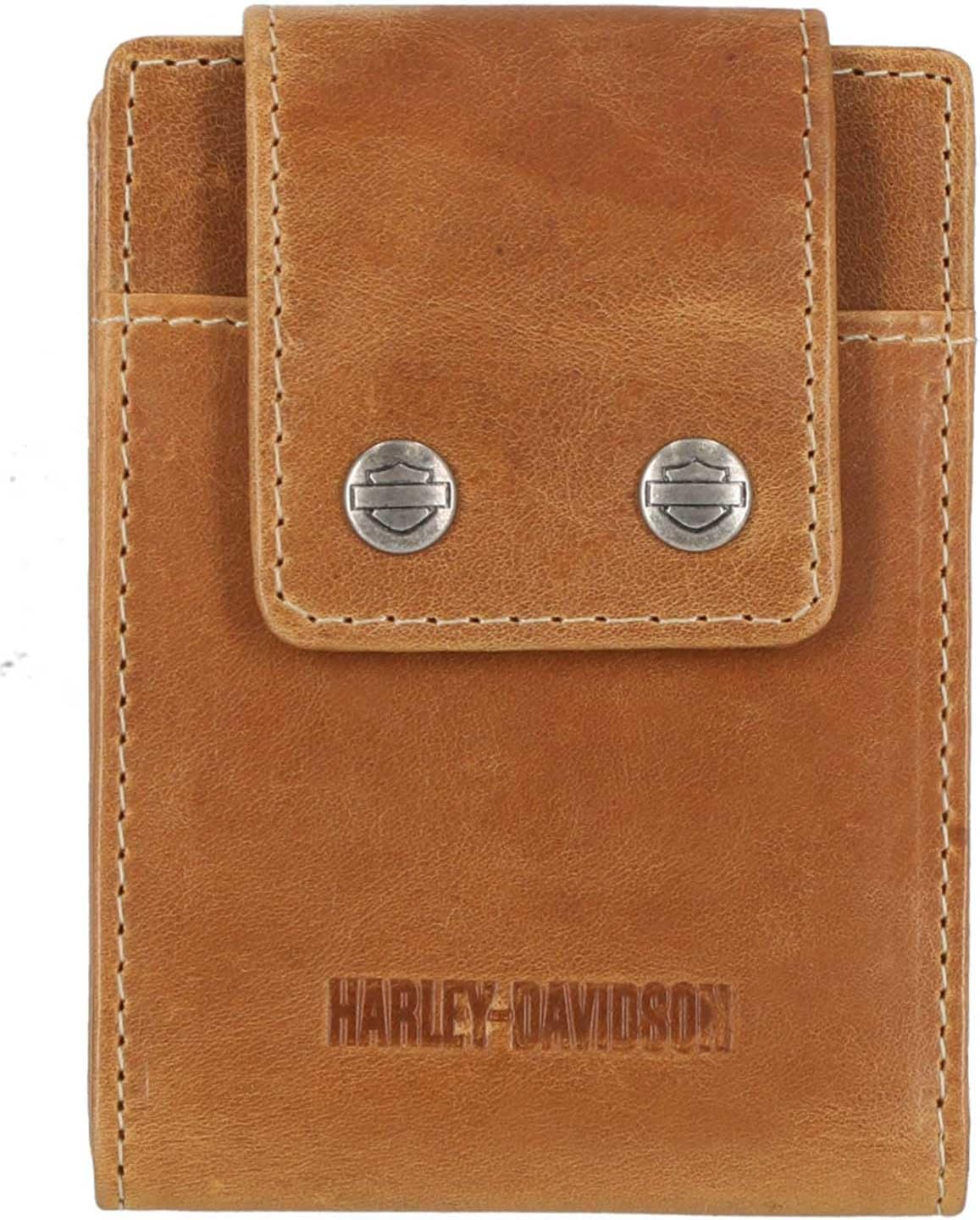 Amazon.com: Harley-Davidson Men's Smooth Grain Snap Front Pocket ...