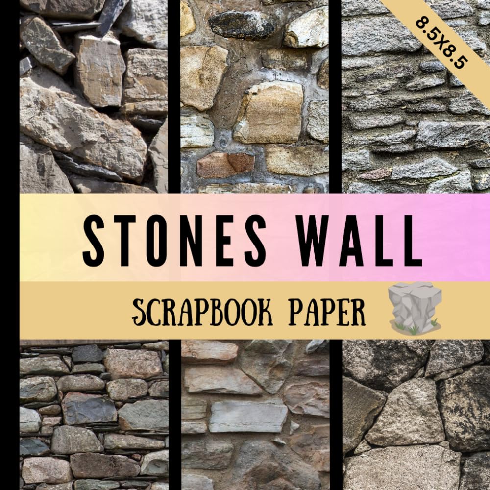 Stones Wall scrapbook paper: Old stone wall pattern craft paper pad ...