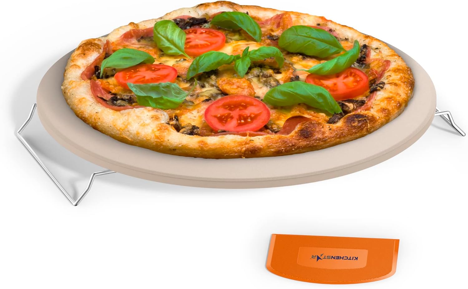 Amazon.com: KitchenStar Pizza Stone for Oven 16 inch - Cordierite ...