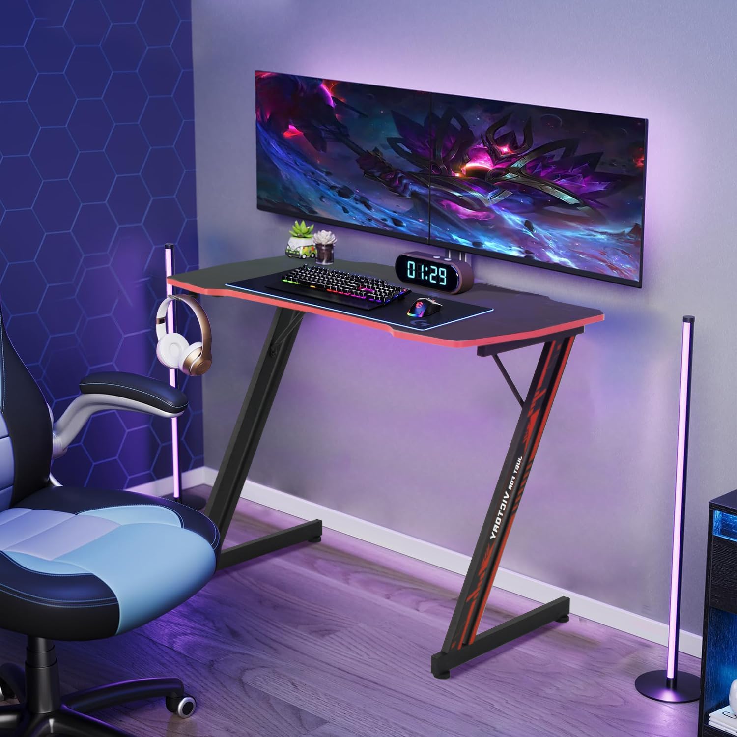 Amazon.com: Small Gaming Desk Computer Desk for Small Spaces, 39 Inch ...