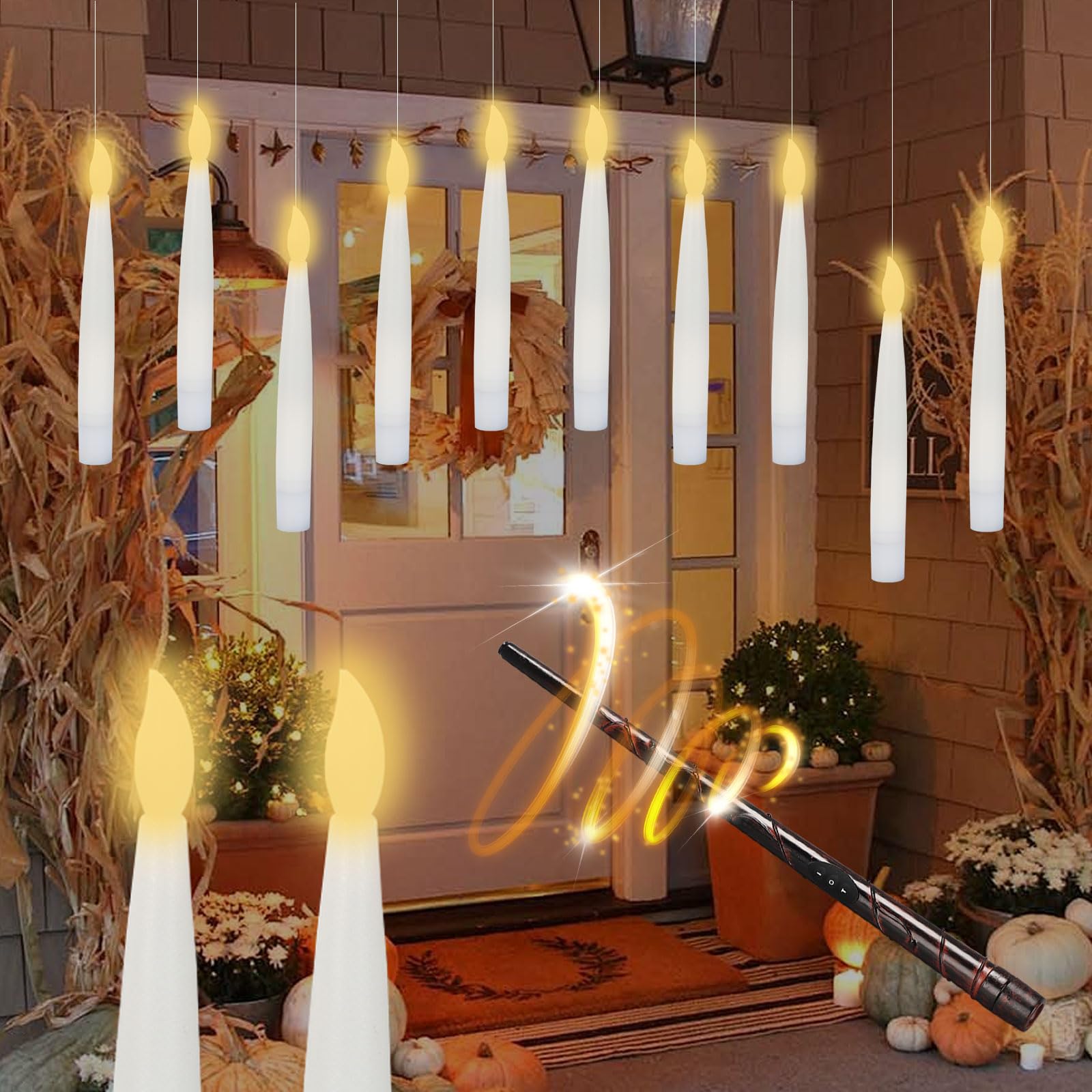 Domigard Floating Candles with Wand Remote, 12pcs Battery Operated ...