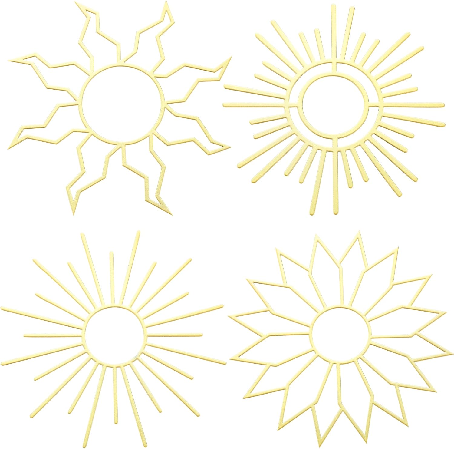 Amazon.com: Pelopy 4 Pcs Boho Metal Wall Art Boho Metal Abstract Wall ...