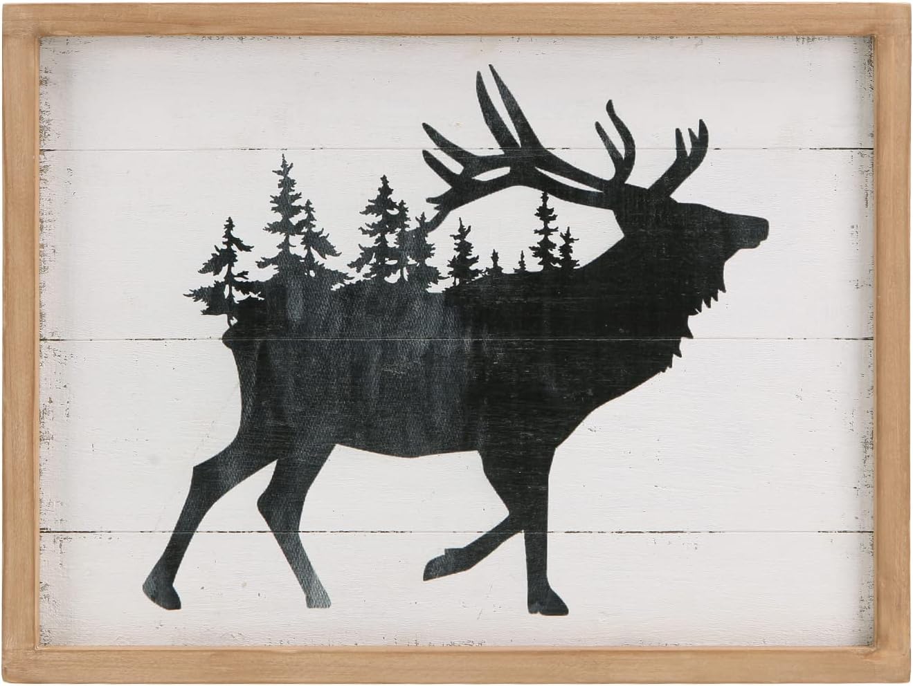 Amazon.com: NIKKY HOME Cabin Wall Decor, Deer Elk Rustic Wooden Forest ...