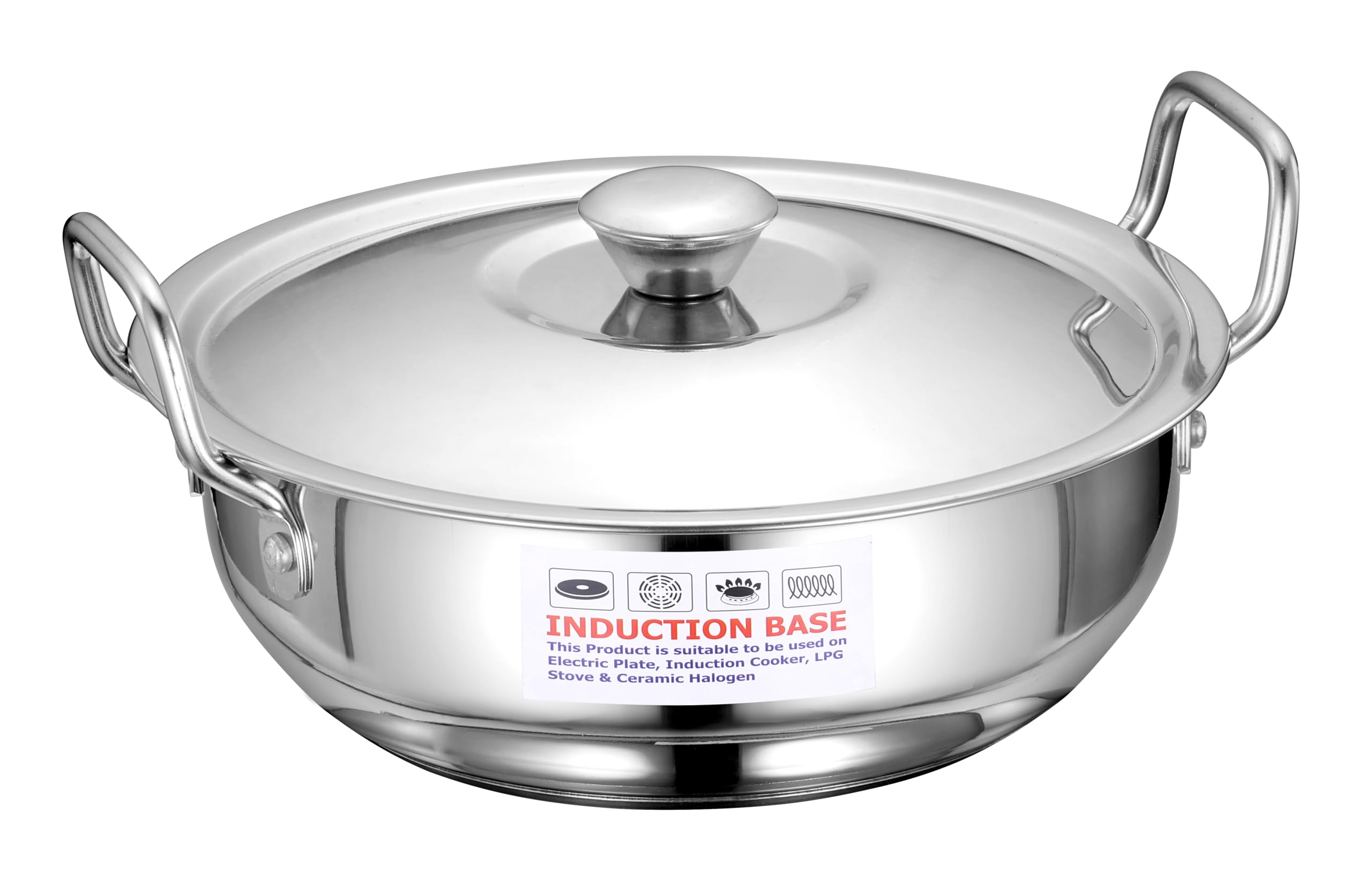 Buy Mansi's Stainless Steel Kadhai with Lid, Induction and Gas Stove ...