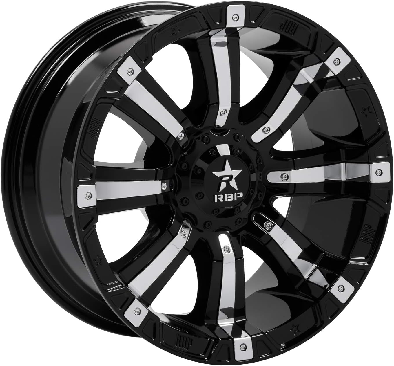 Amazon.com: RBP 94R Black with Chrome Inserts Wheel with (20x9 ...