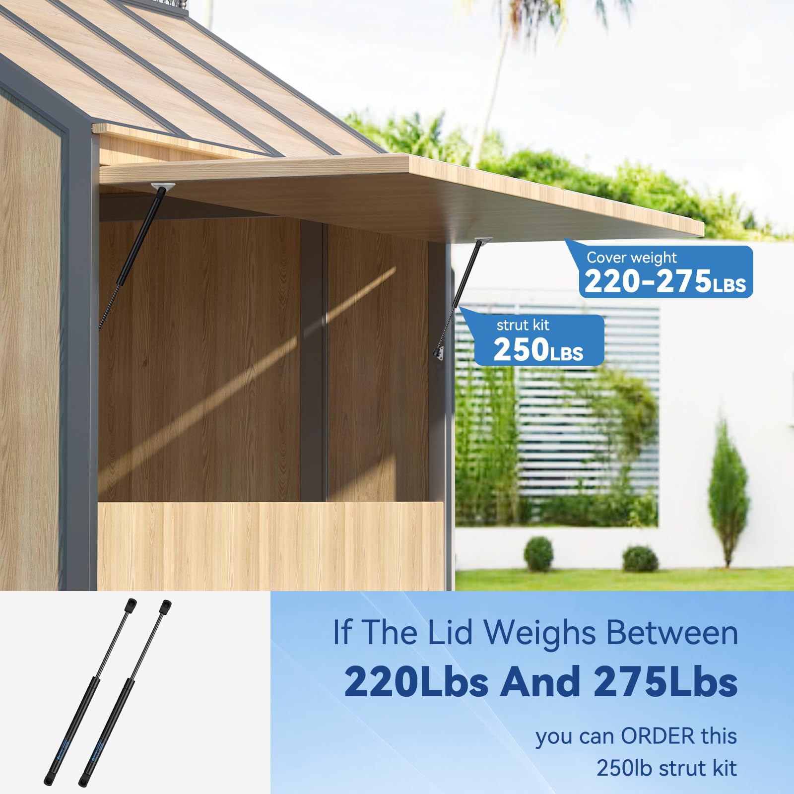 Snapklik.com : 20" Gas Props Struts ST200M1250 2Pcs 20 Inch 250 Lbs ...