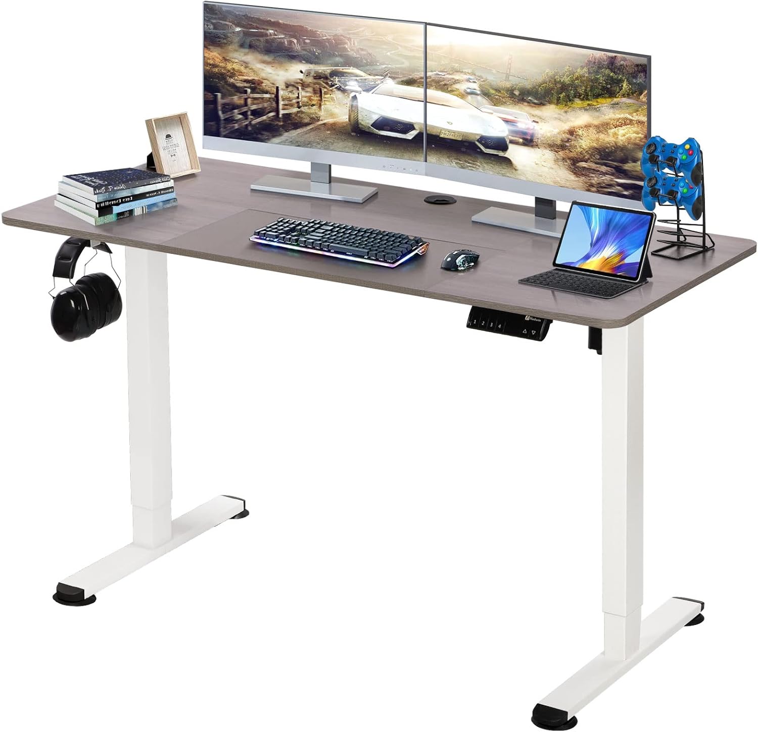 Height Adjustable Standing Desk, Computer Desk for Home Electric Sit ...