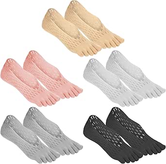 Qianyu 5 Pairs Bunion Relief Socks for Women Toe Separator Align Toe ...