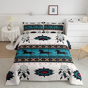 Amazon.com: Horse Comforter Western Comforter Set Queen Size Boho ...