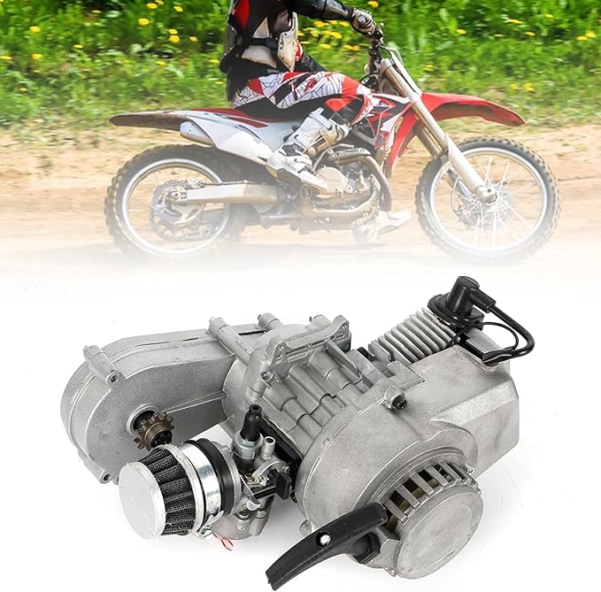 Amazon.com: 49cc 2 Stroke Engine Motor HUNGUOZHI Pull Start 49CC Mini ...