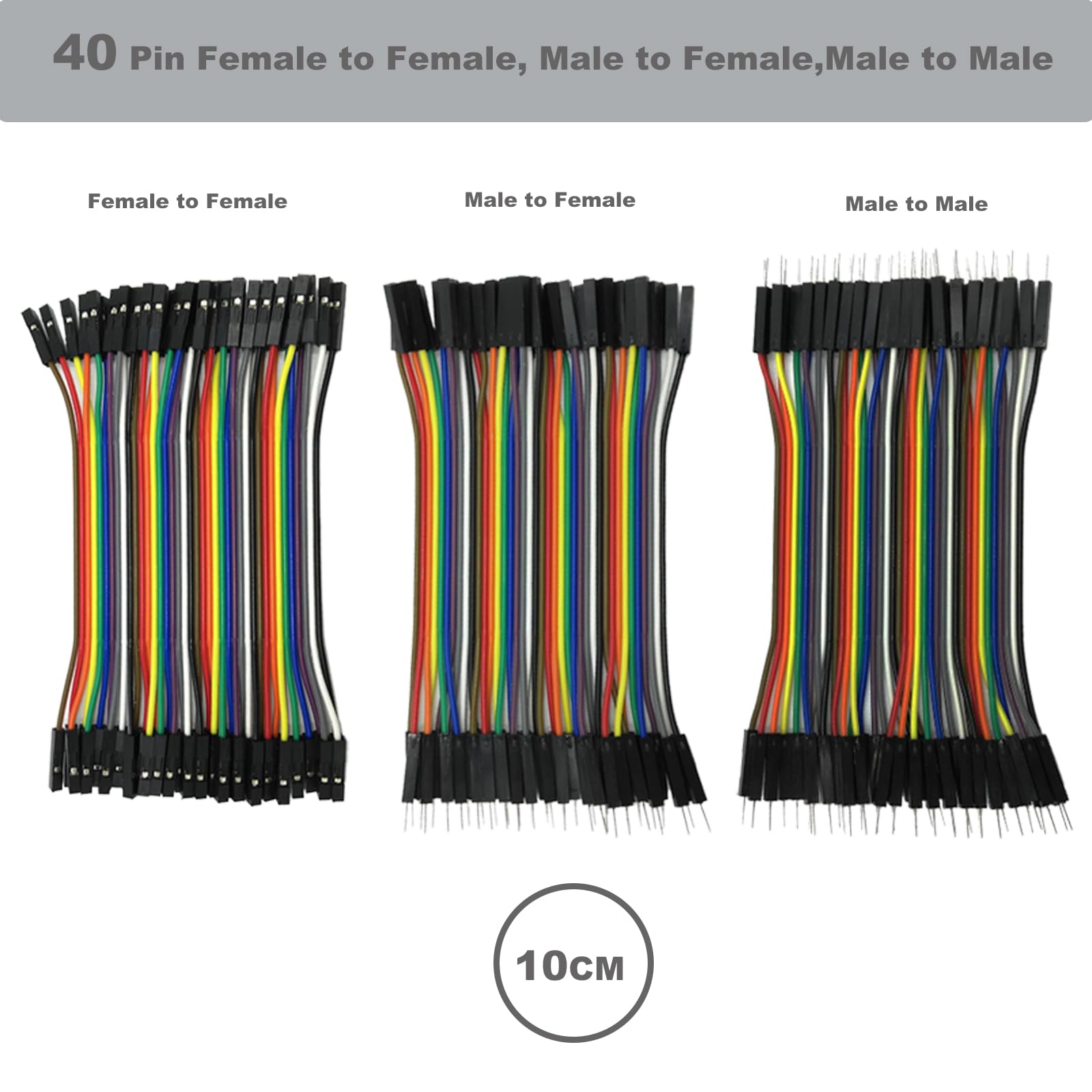 Snapklik.com : 360 Pieces Breadboard Jumper Wires, Multicolored Ribbon ...