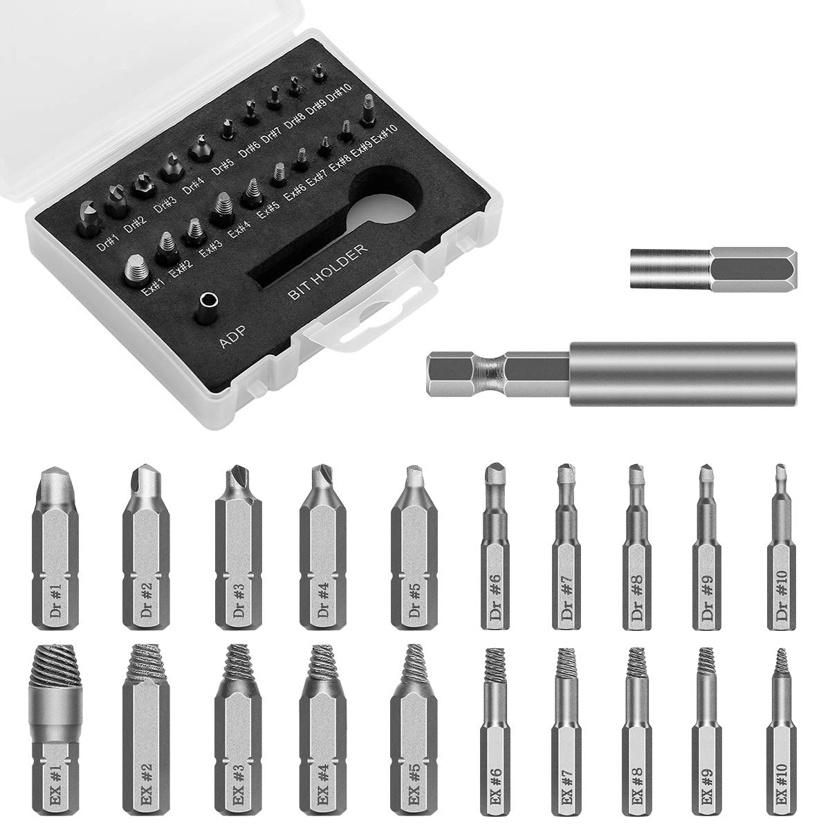 Buy AMIR Damaged Screw Extractor Set, 22 PCS Stripped Screw Extractor ...