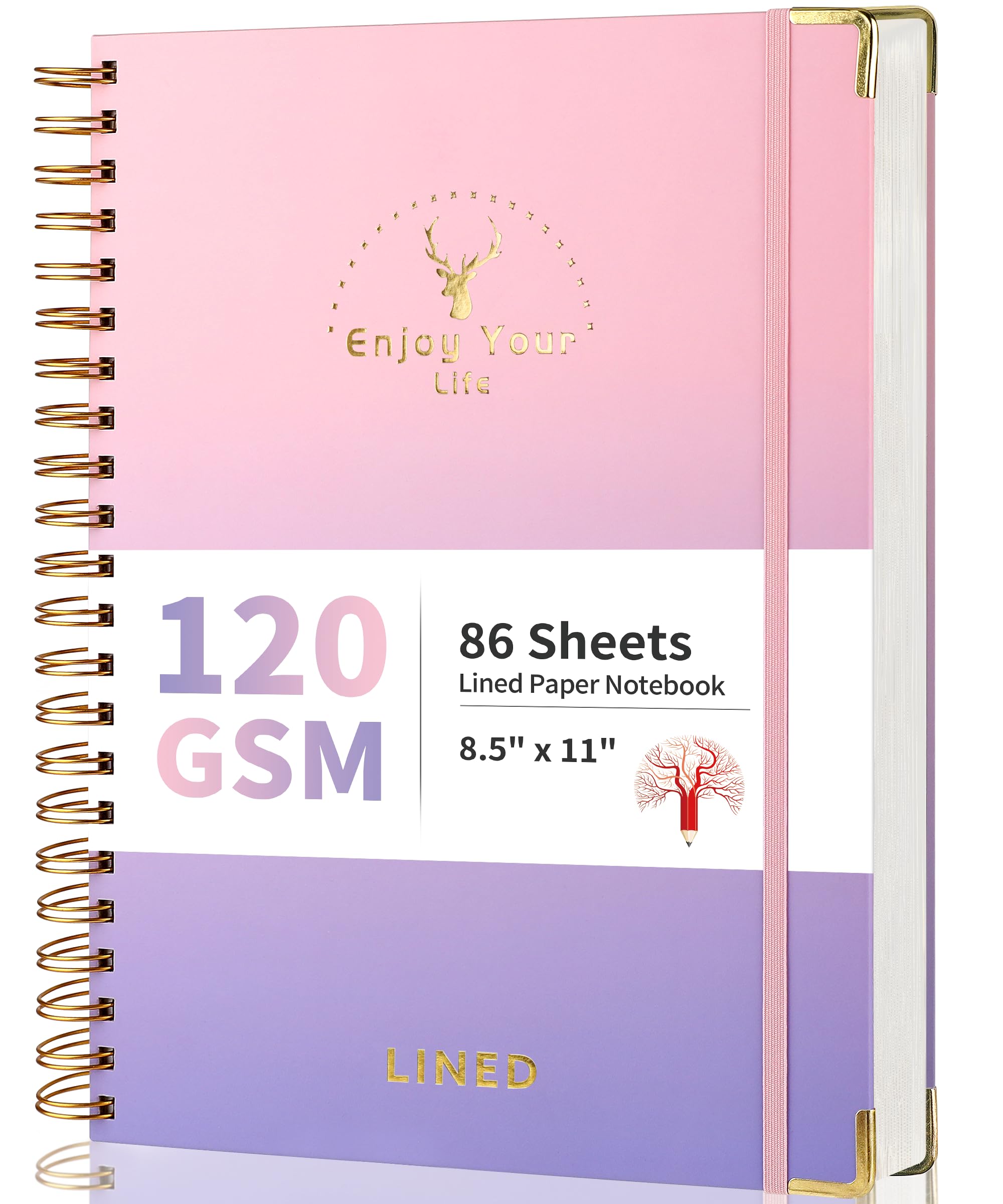 Amazon.com : Smarpau Lined Spiral Notebook 8.5" X 11" College Ruled ...