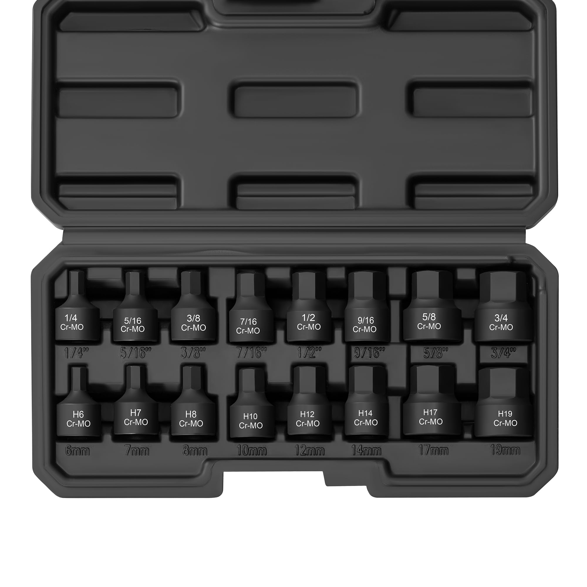 Reniteco 16-Piece 3/8" Drive Low Profile Hex Socket Set, Cr-Mo Steel ...