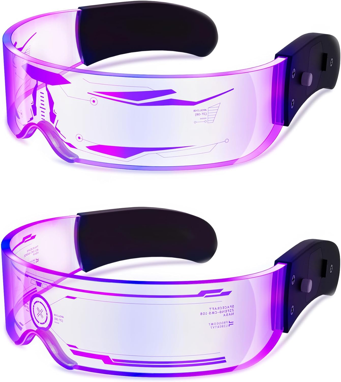 Amazon.com: NIUCOO 2 Pairs Light Up Glasses LED Visor: [7 Colors 4 ...