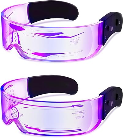 Amazon.com: NIUCOO 2 Pairs Light Up Glasses LED Visor: [7 Colors 4 ...