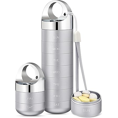Amazon.com: Zannaki Metal Travel Pill Organizer, Portable Waterproof ...