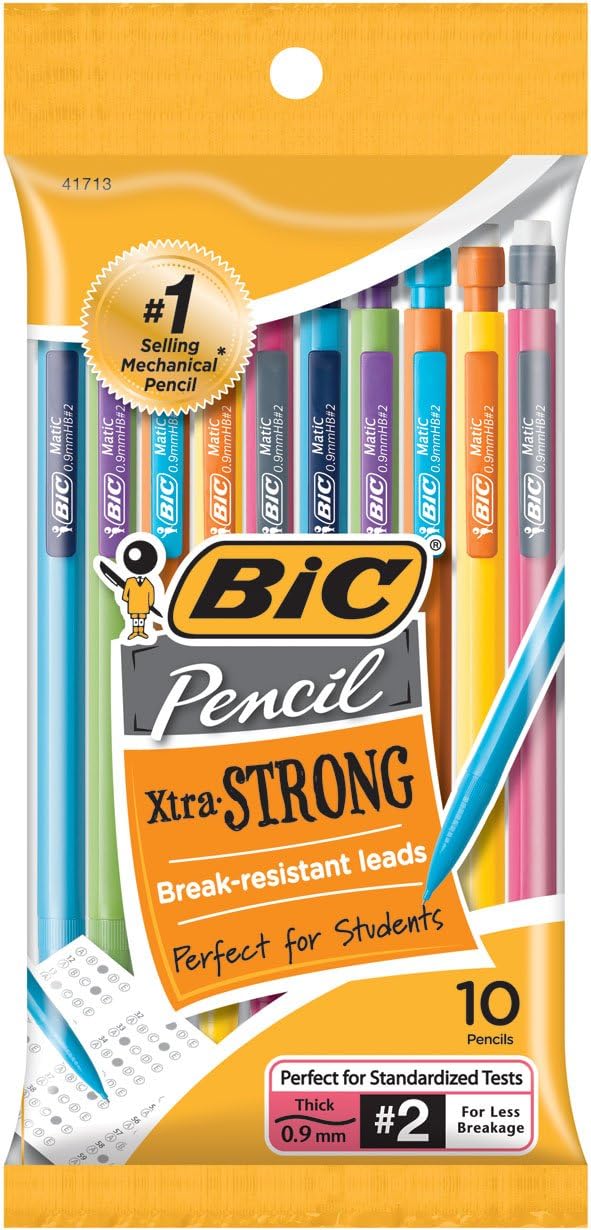 Amazon.com : BIC Xtra-Strong Mechanical Pencil, Colorful Barrel, Thick ...