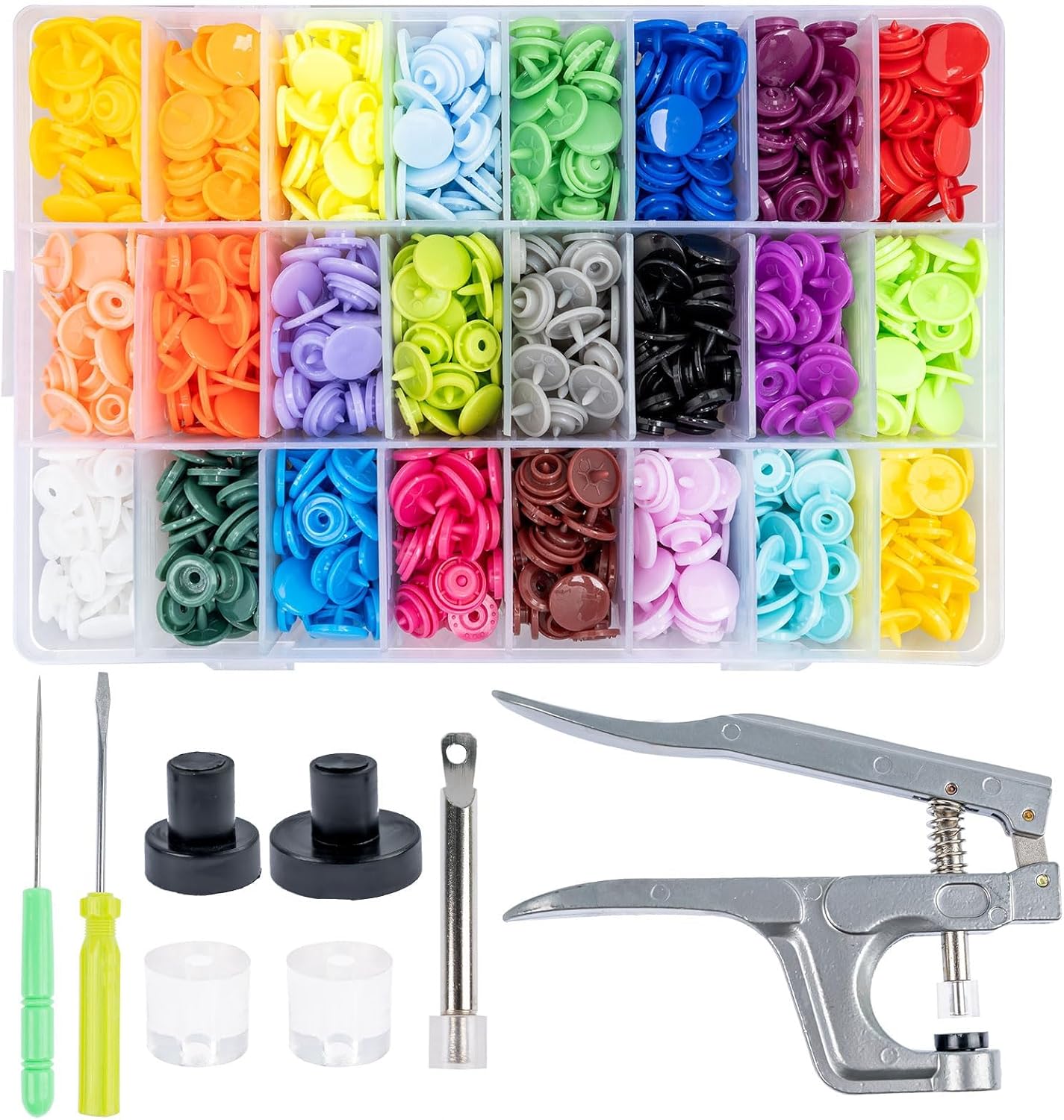 360pcs T5 Snap Button & Snap Press Pliers Sets,Plastic Snaps for ...