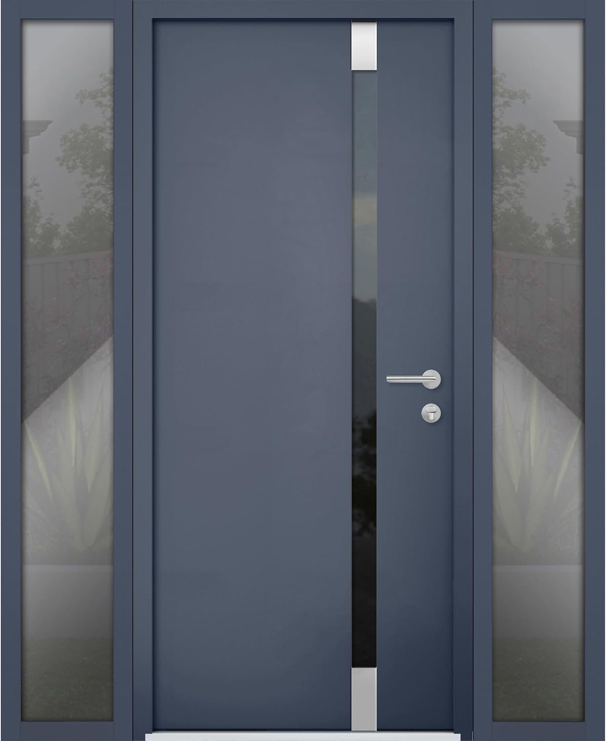 VDOMDOORS - Front Exterior Prehung Steel Door/Cynex 6777 Grey / 2 Side ...