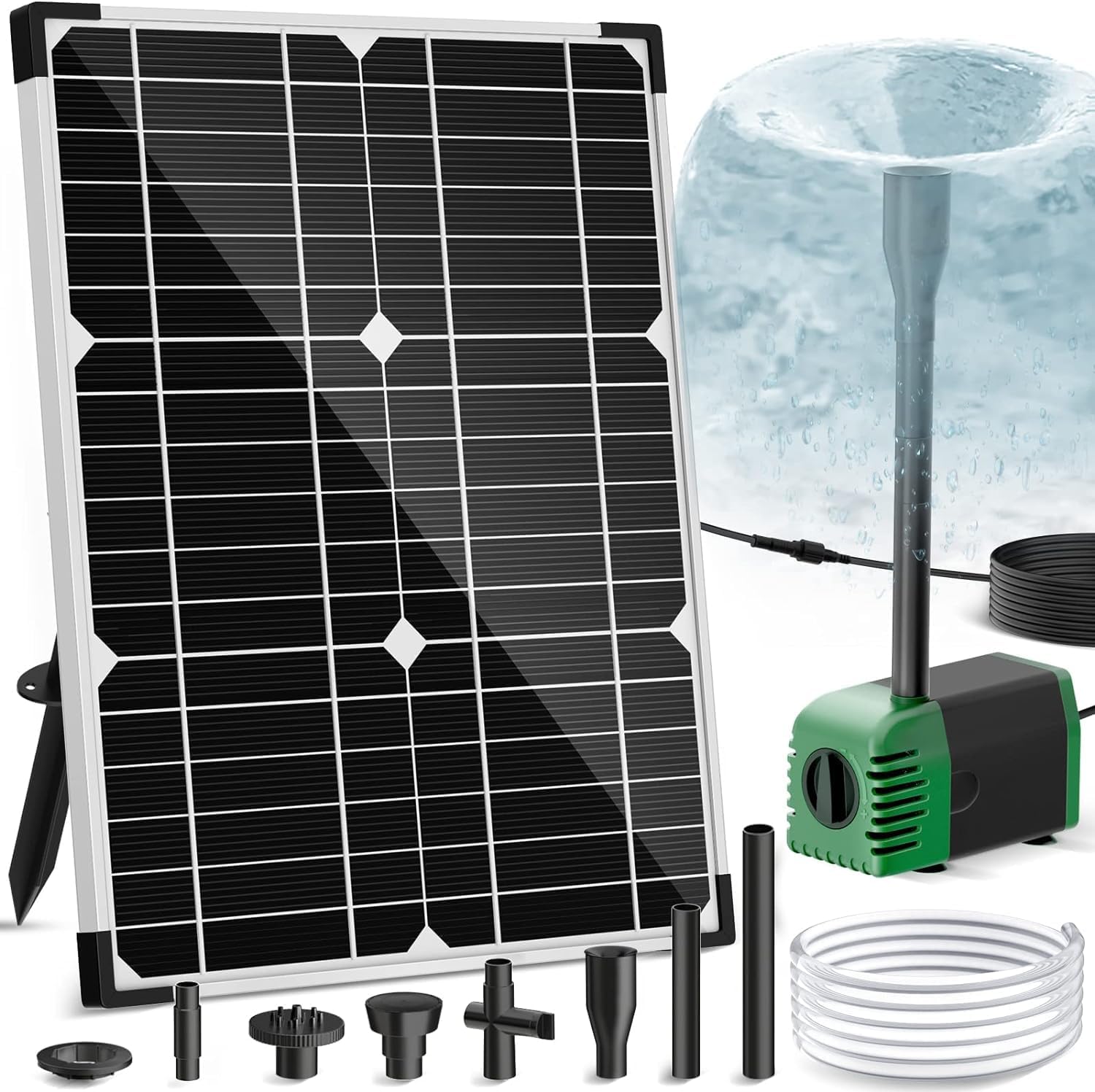 Amazon.com : ASC Solar Stone Water Pump Kit with Battery and LED Ring ...