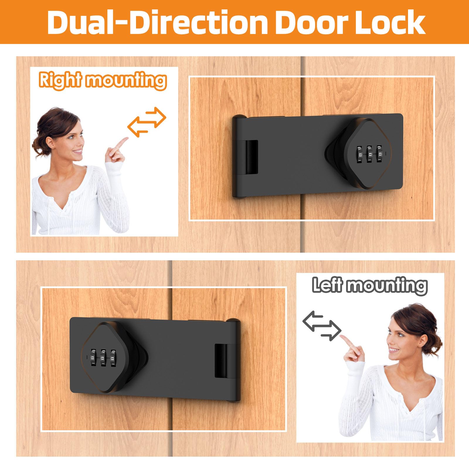 Snapklik.com : Keyless Closet Door Lock, 3-Digit Combination Lock ...