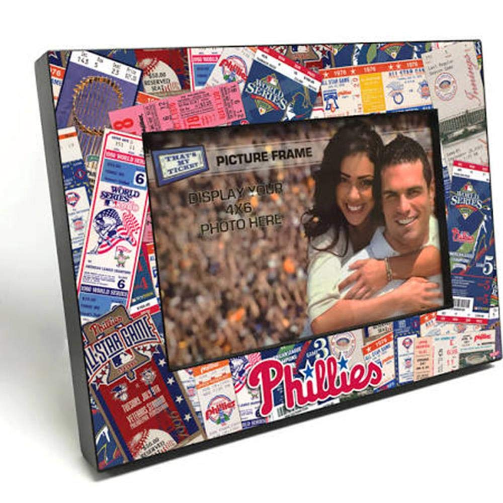 MLB Philadelphia Phillies Wooden Ticket Collage Picture Frame, Black, 4 ...
