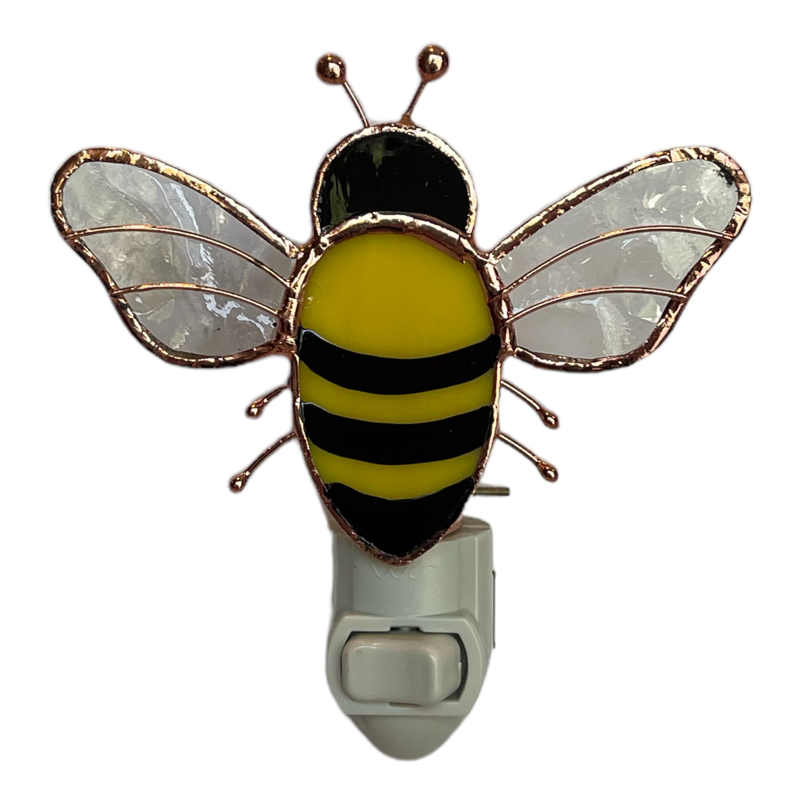 Gift Essentials Honey Bee Plug in Night Light, Stained Glass Nightlight ...
