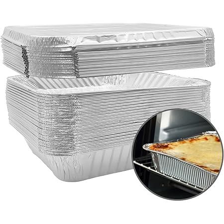 Amazon.com: POGEAIR 9''×13'' Aluminum Foil Pans with Lids (25 Pack ...