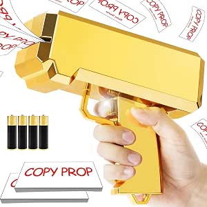 Amazon.com: Toy Gun Shooter for Party Playing, Prop Guns Make It Rain ...