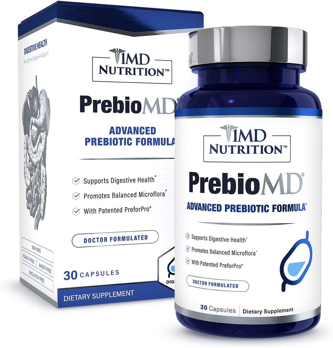 Amazon.com: 1MD Nutrition PreBioMD - Prebiotic with PreforPro ...