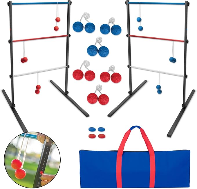 Sportcraft 2-Team Steel Ladder Toss - 2 Ladders, 6 Bolas, 4 Magnet ...