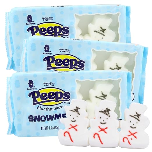 Amazon.com : Needzo 2024 Christmas Snowman Peeps Marshmallow Candy ...