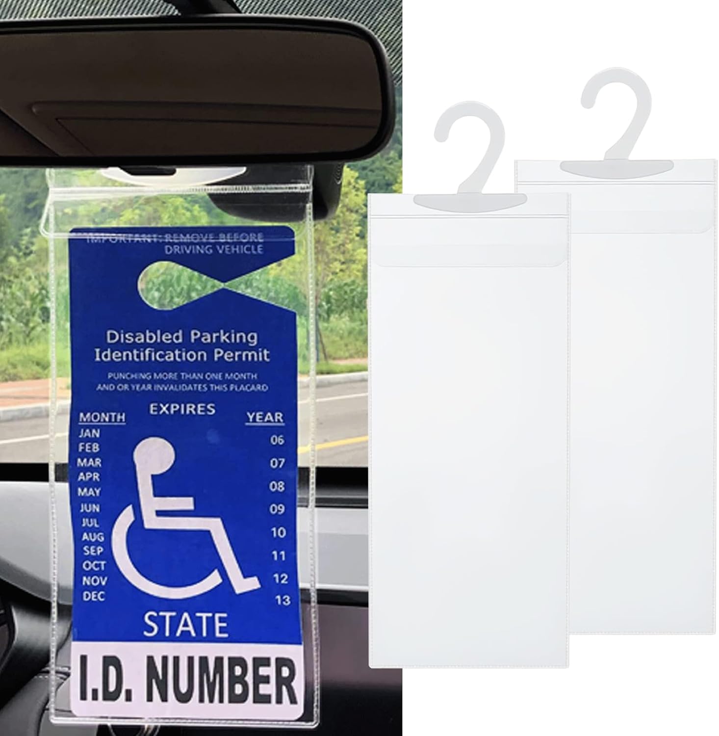 Amazon.com: tobenbone 2 PCS Handicap Placard Holder, Transparent ...