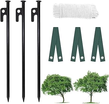 Amazon.com : Heavy Duty Steel Tree Stake Kits,Tree Stakes and Supports ...