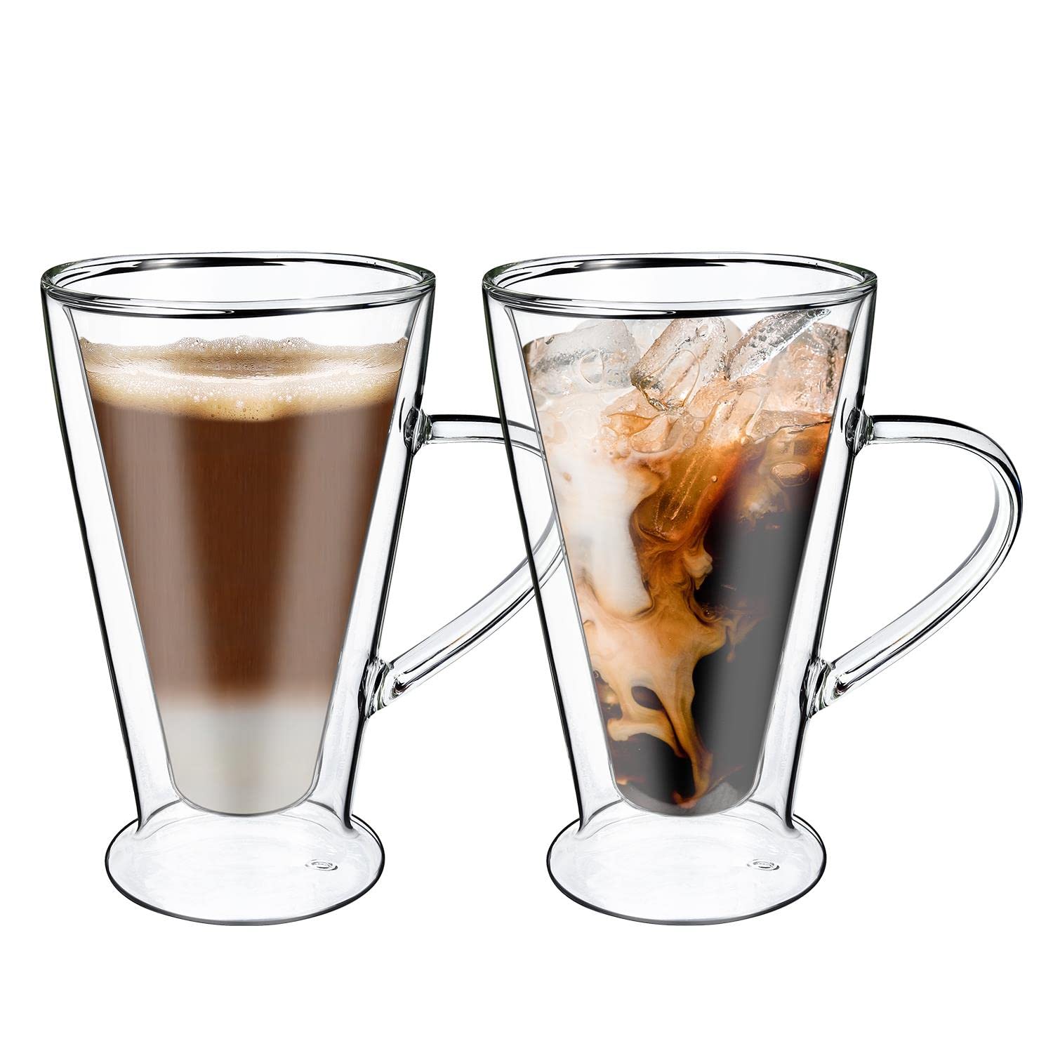 Vinsani CASA Double Walled Coffee Drink Glasses Tea Cup Mug 400ml Set ...