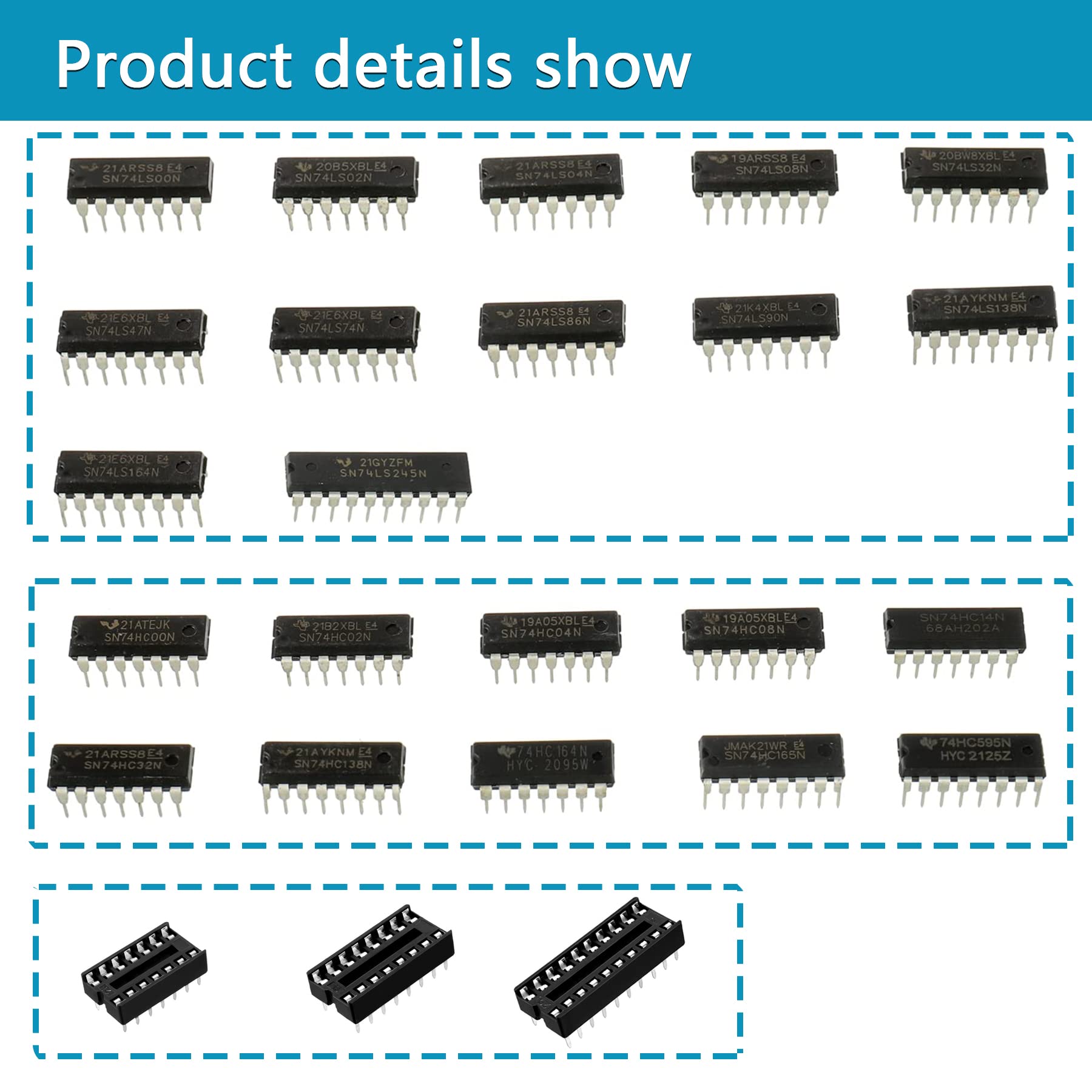 Snapklik.com : 49Pcs 25 Types 74HCxx And 74LSxx Series Logic IC ...