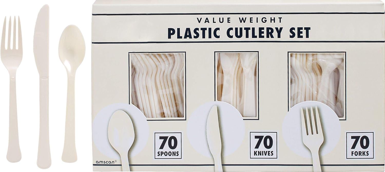 Cubiertos surtidos de plástico Vanilla Creme (200 unidades) Plástico ...