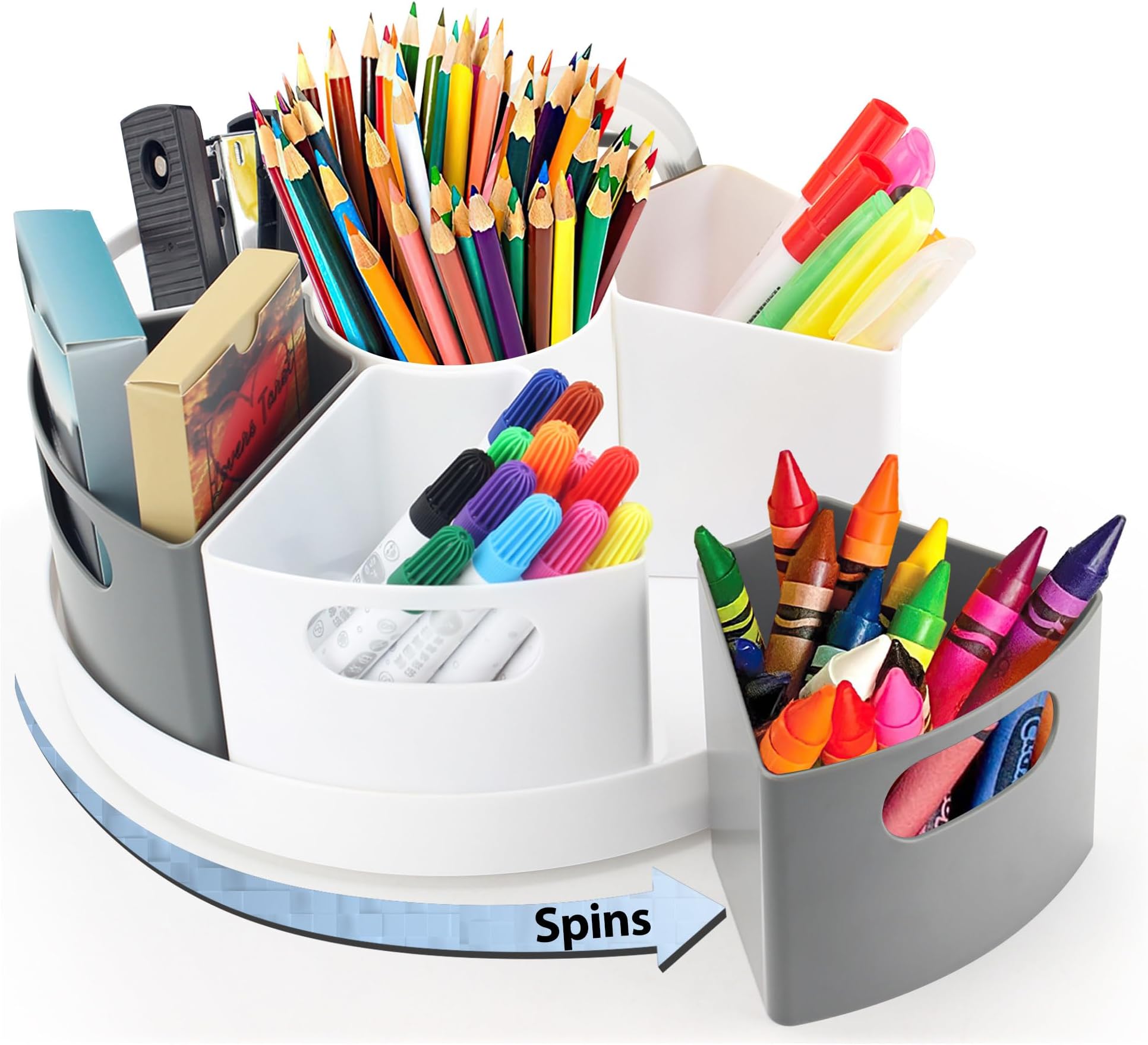 Amazon.com: Jetec 4 Pack Rotating Art Supply Organizer Plastic Desk ...