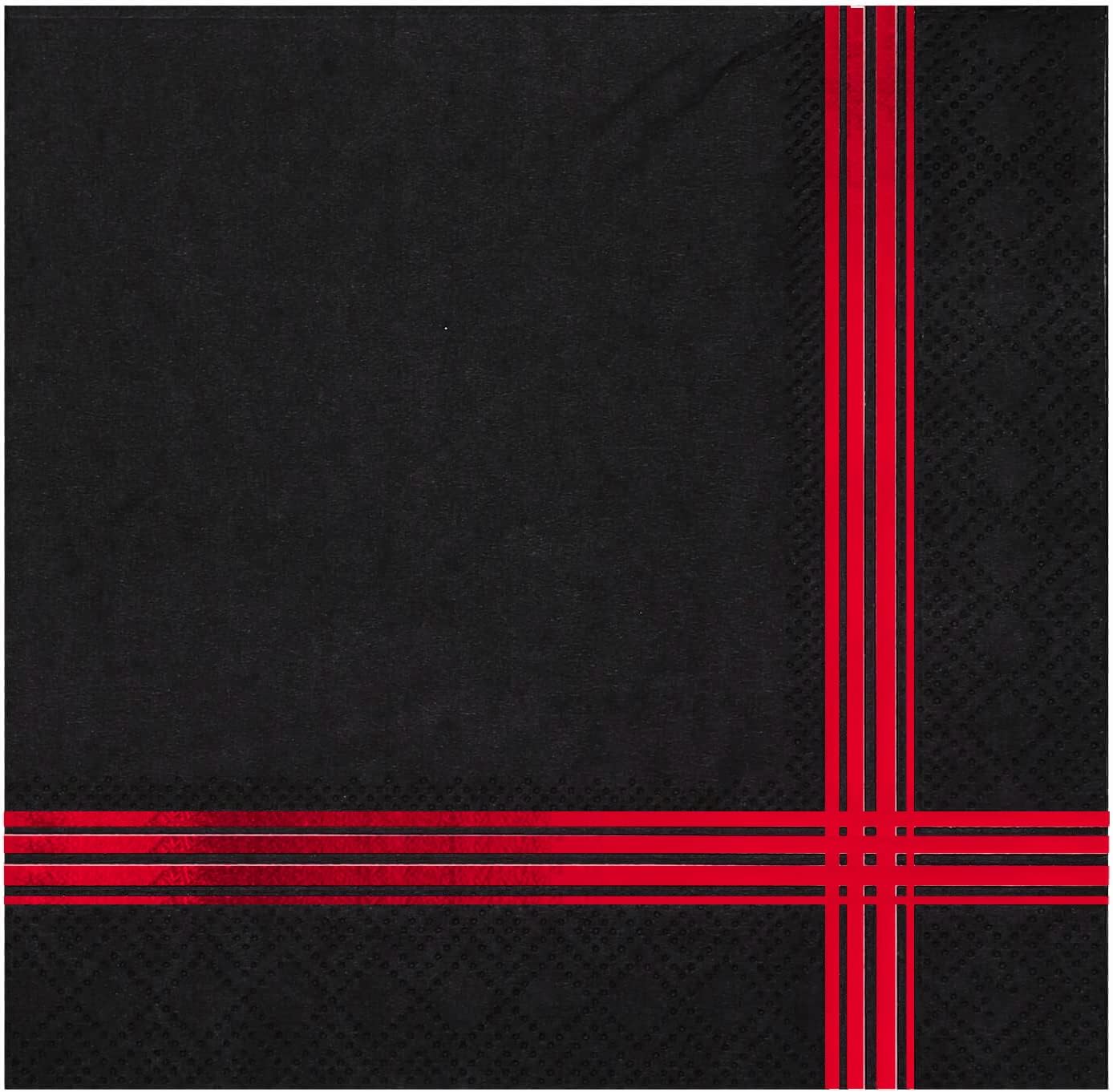 Amazon.com | 50 Black Gold Napkins 3-ply Cocktail Napkins Foiled 5 x 5 ...